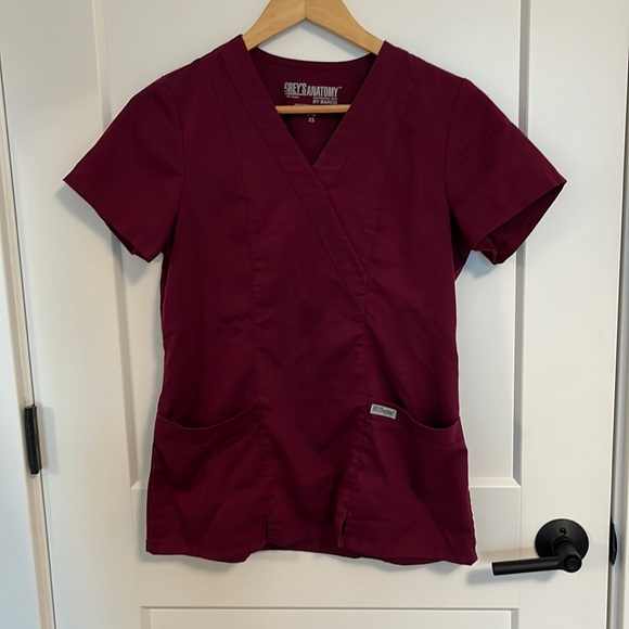 Grey's Anatomy | Tops | Greys Anatomy By Barco Maroon Scrub Top | Poshmark